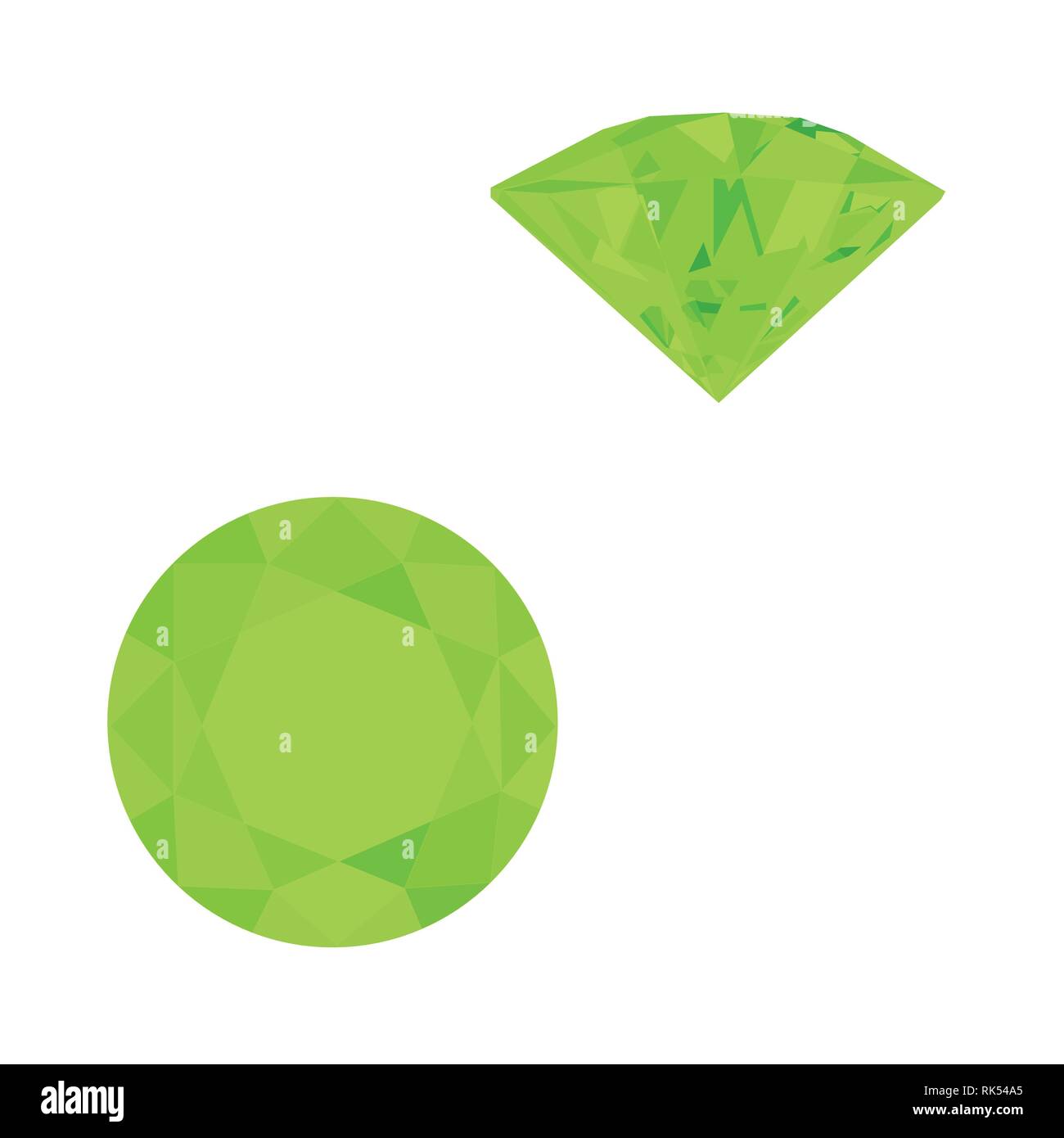 Set of realistic green jewels. Colorful gemstones. Green emeralds ...