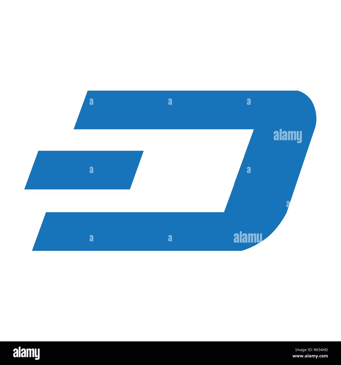 Vector illustration Dash crypto currency blockchain flat logo isolated ...