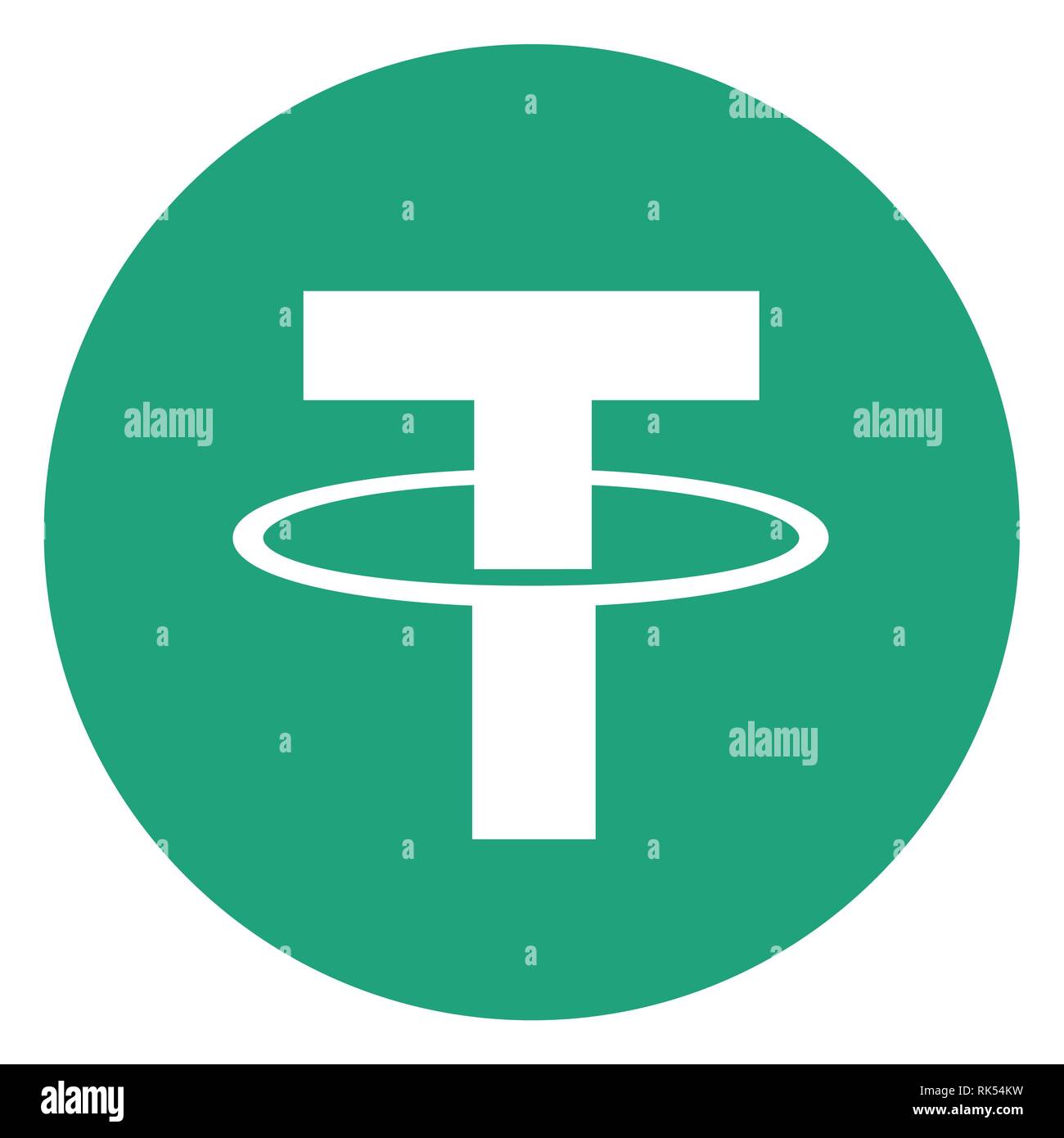 Vector illustration Tether crypto currency blockchain flat logo ...