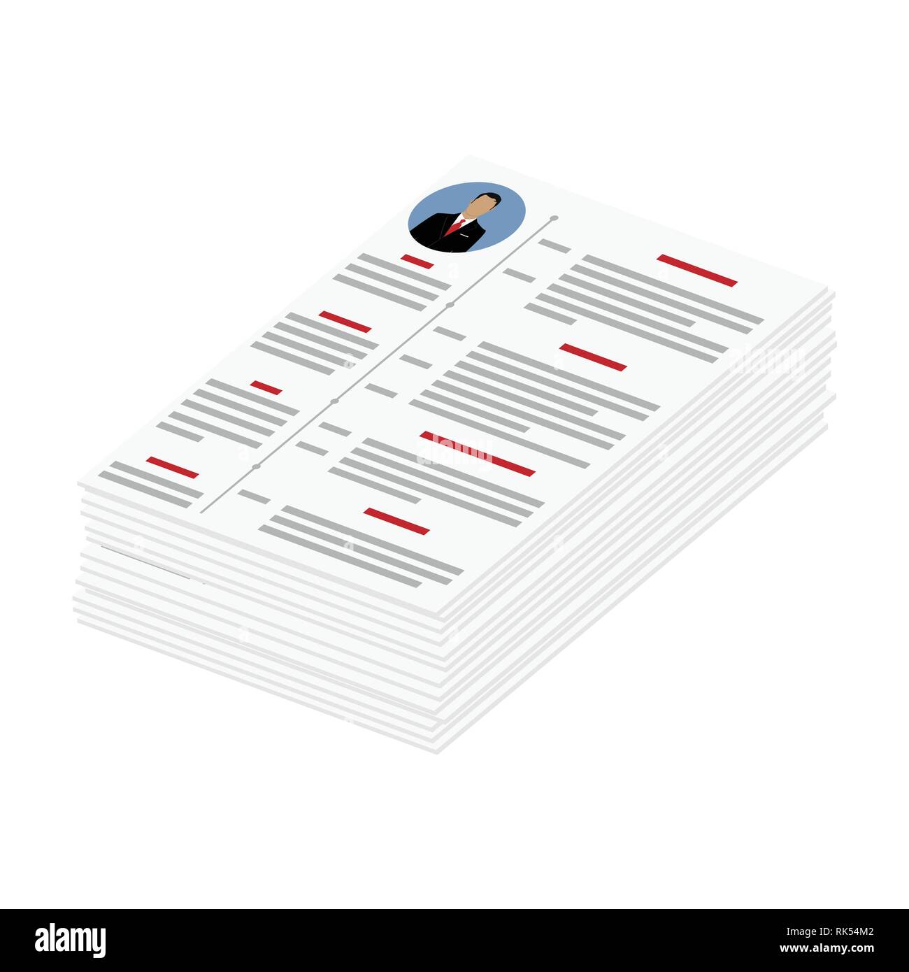 Vector illustration isometric perspective 3d CV or resume design ...