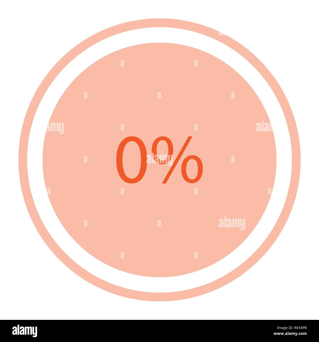 Vector illustration orange round, circle pie graph, chart with ...