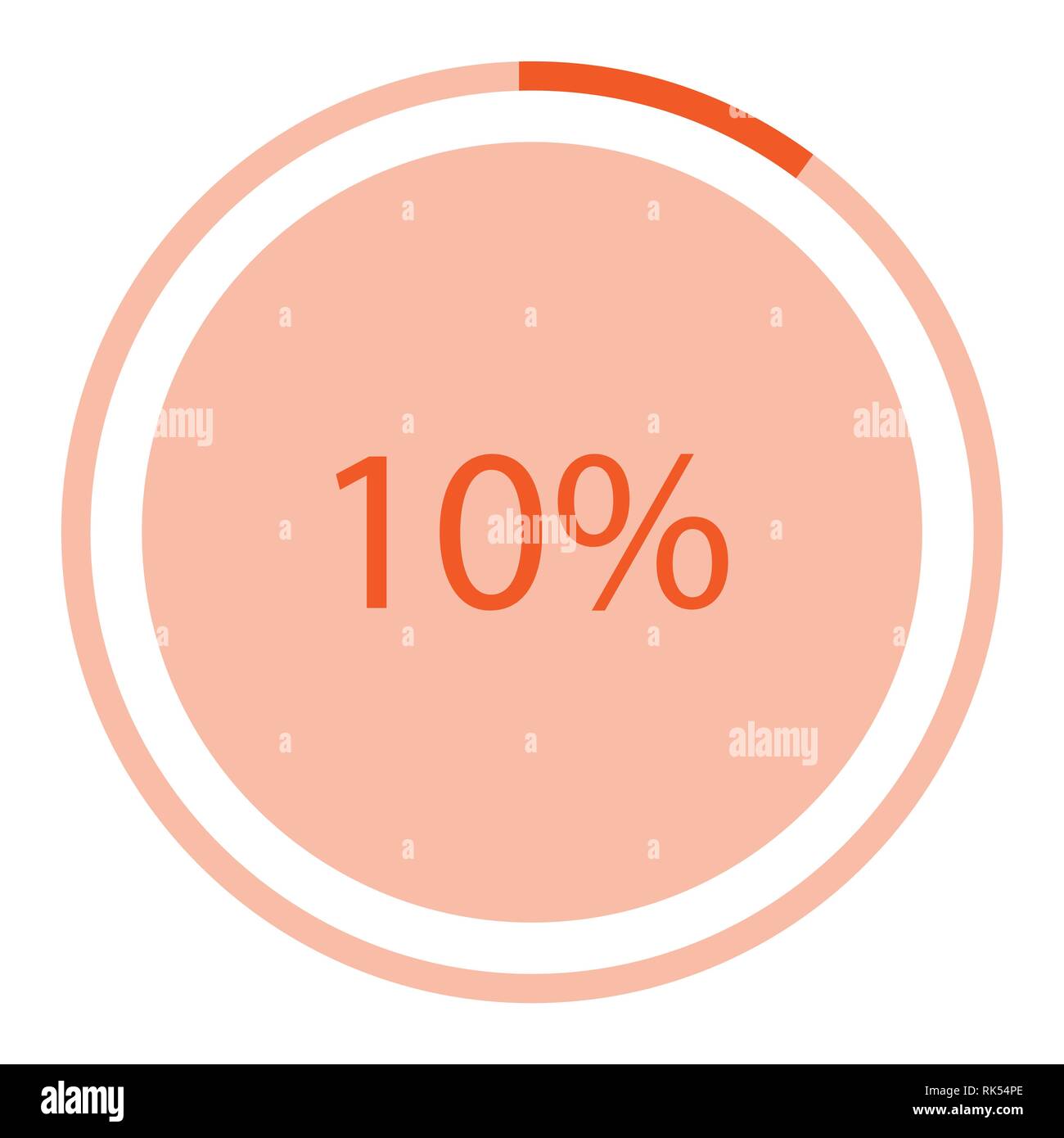 Vector illustration orange round, circle pie graph, chart with ...