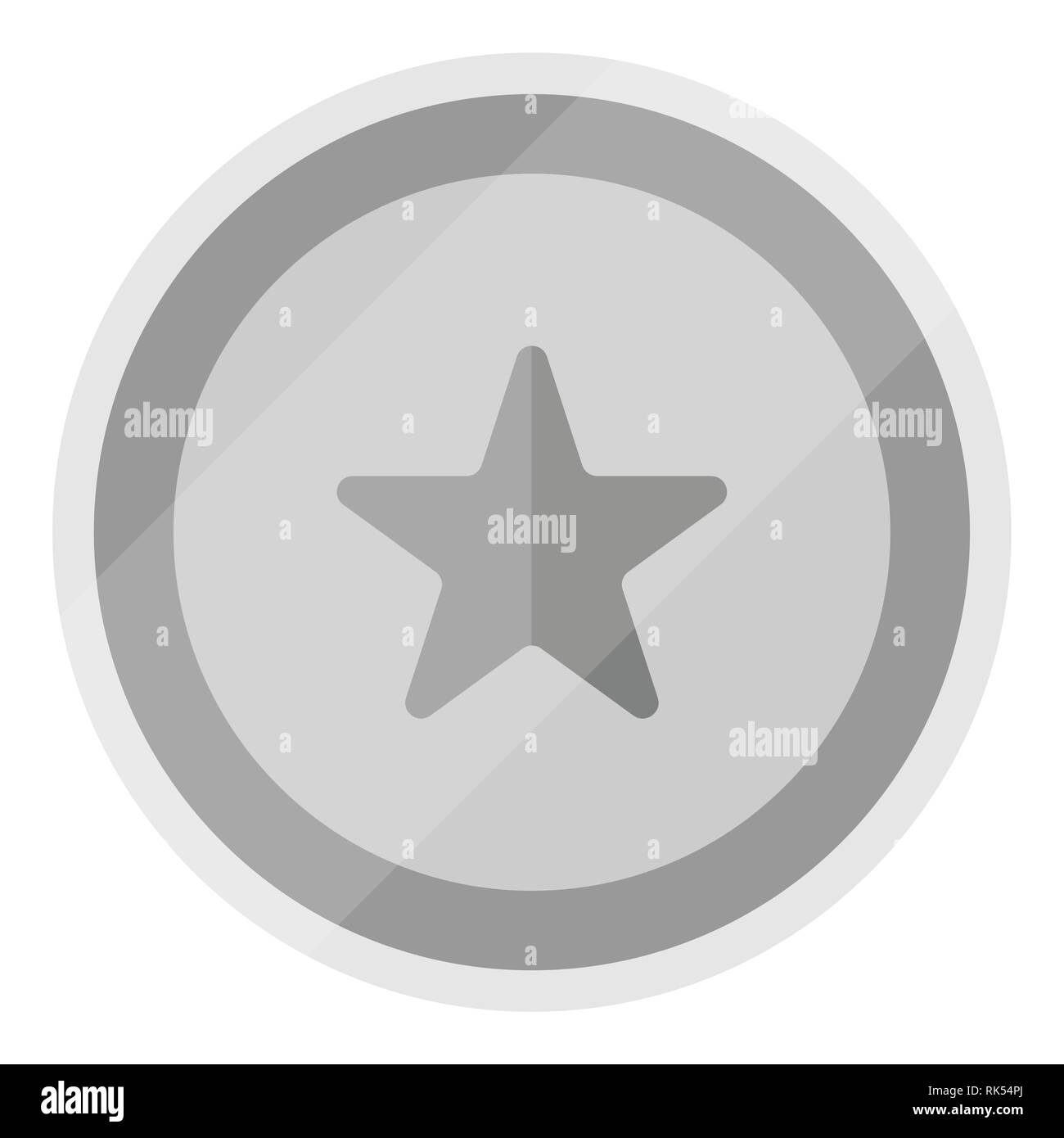 Vector silver coin with star isolated on white backround. Game, app ...