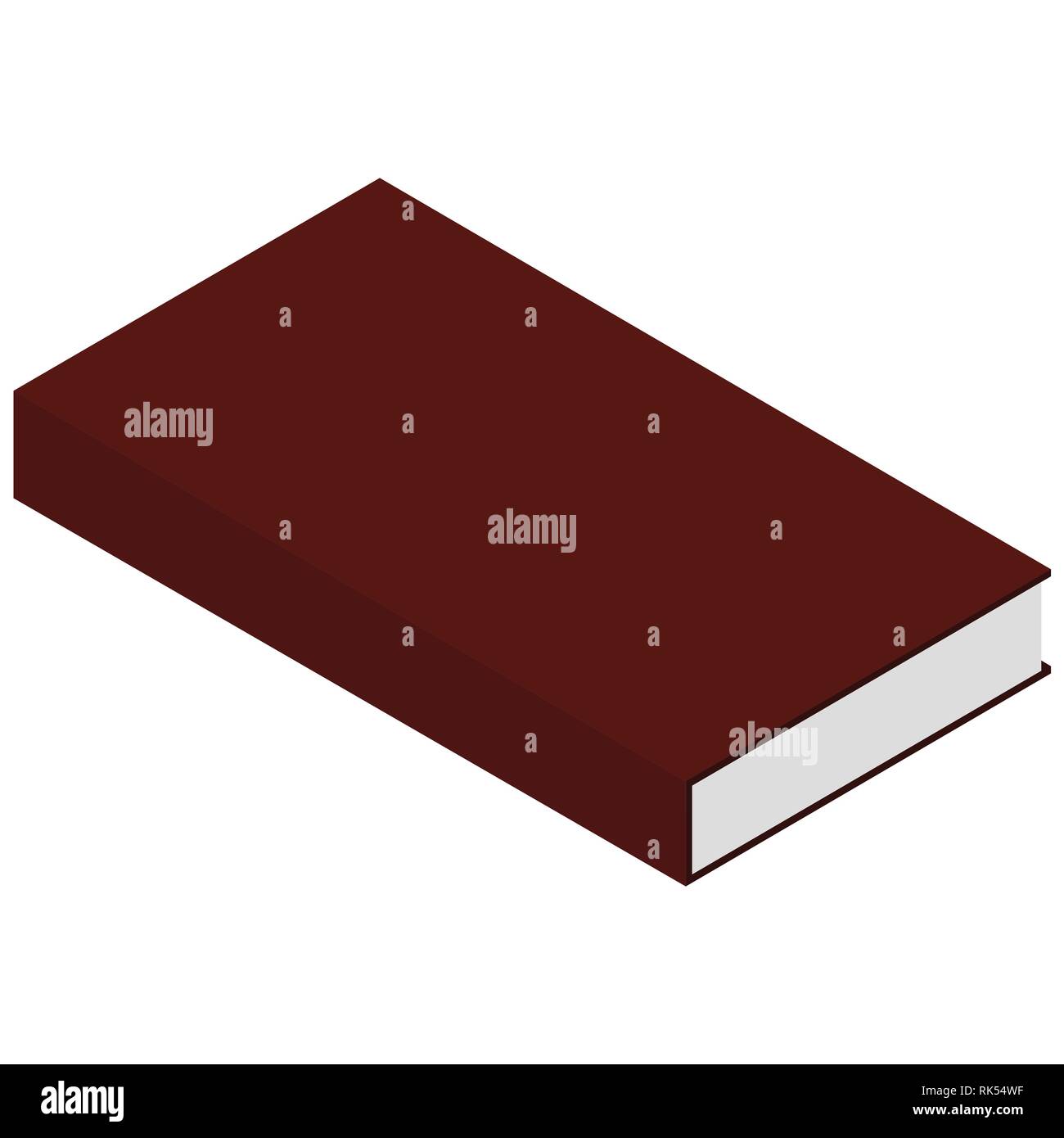 Vector illustration isometric blank book template. Brown book cover ...