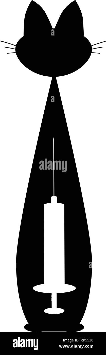 black Cat and white syringe. vector. isolated Stock Vector Image & Art ...