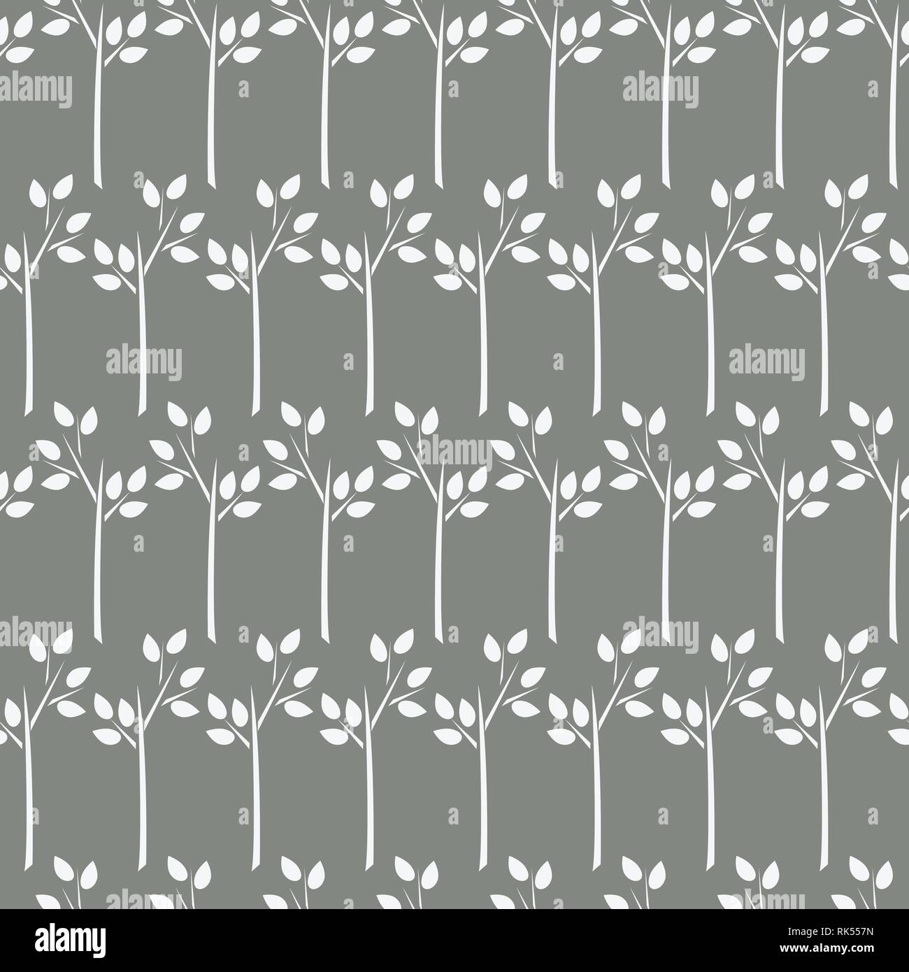 gray seamless pattern with white branch. vector Stock Vector Image ...