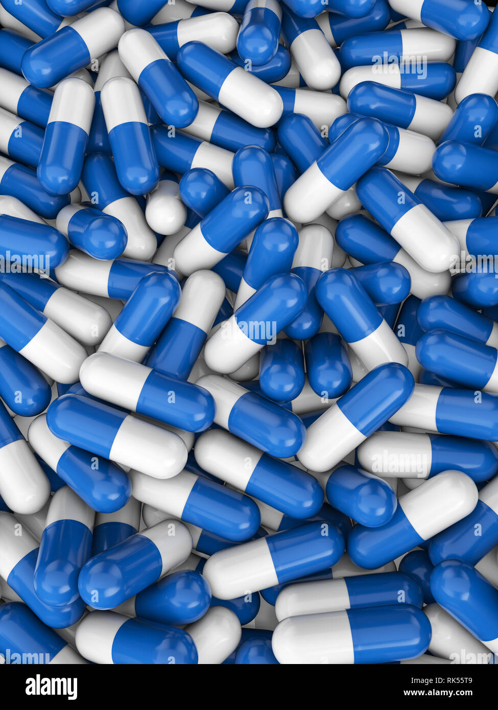 Background formed by capsule pills. 3d illustration Stock Photo - Alamy