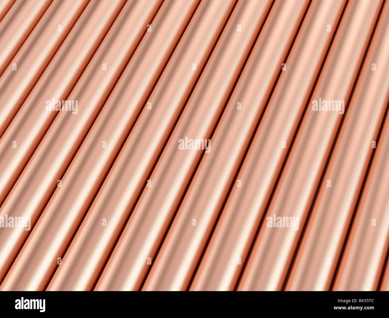 Background formed by copper pipes. 3d illustration Stock Photo - Alamy