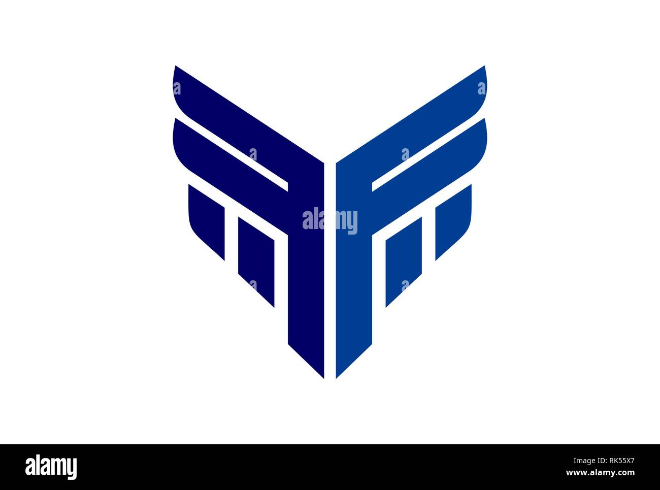 abstract letter f eagle face logo icon Stock Photo - Alamy
