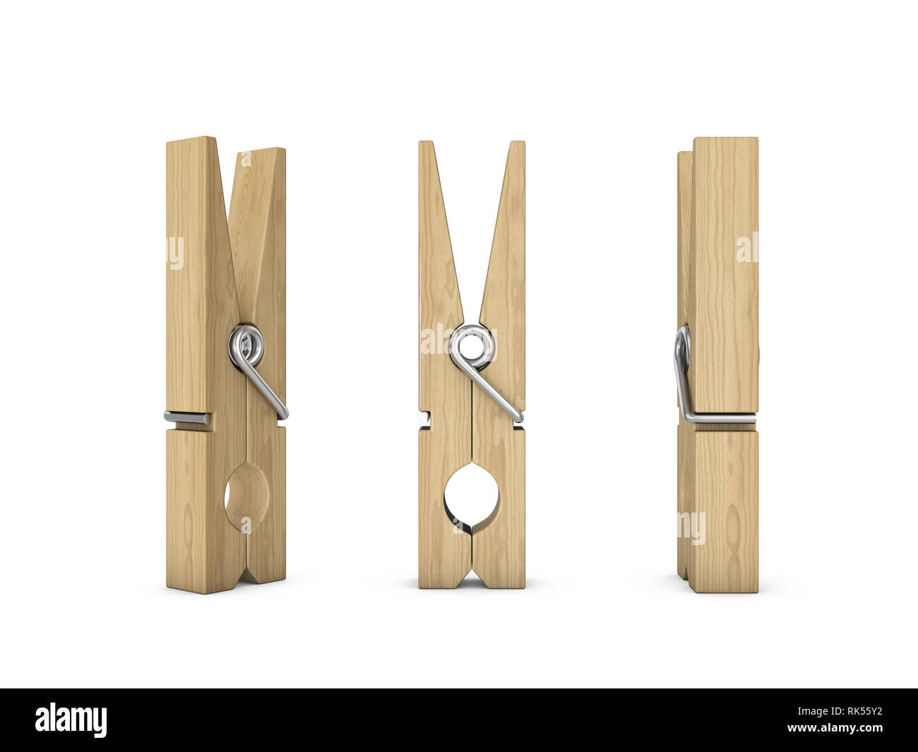 Pegs on a white background. 3d illustration Stock Photo - Alamy