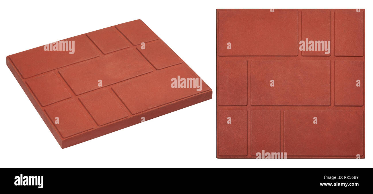 squared paving tile isolated, top view. Sidewalk pavement pattern ...