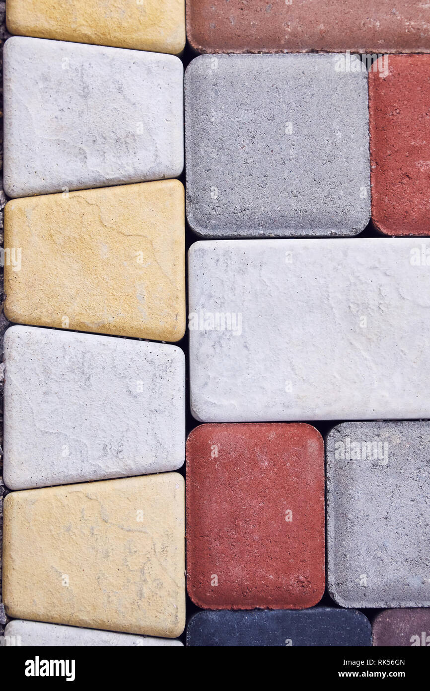 Red concrete paving bricks hi-res stock photography and images - Alamy