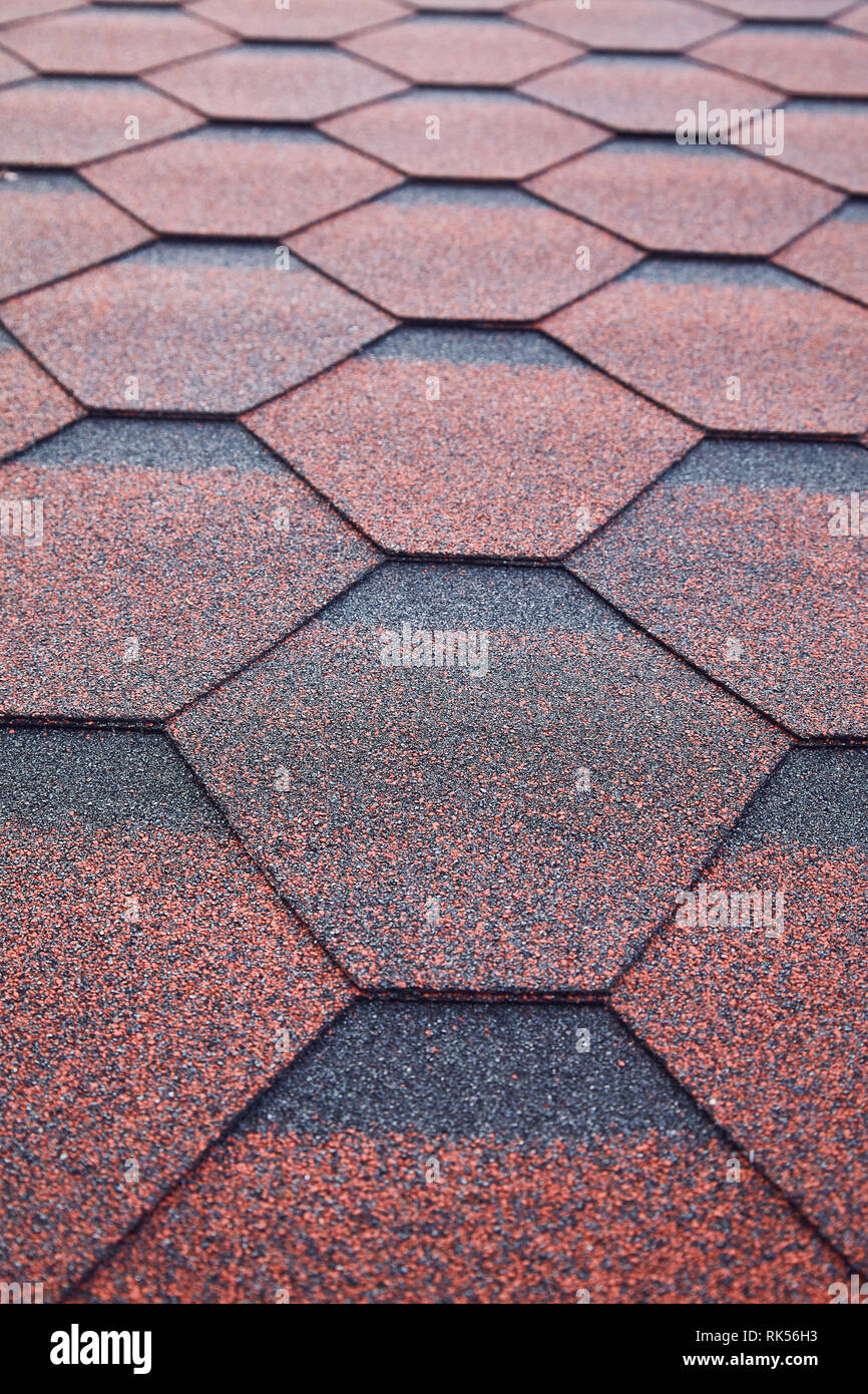 Soft roof, roof tiles. Flexible shingles. Roof tiling texture. Flexible ...