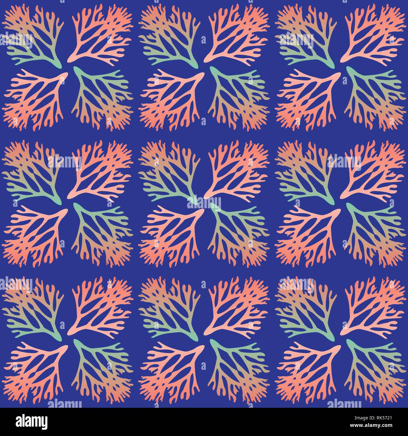 Blue coral illustration Stock Vector Images - Alamy
