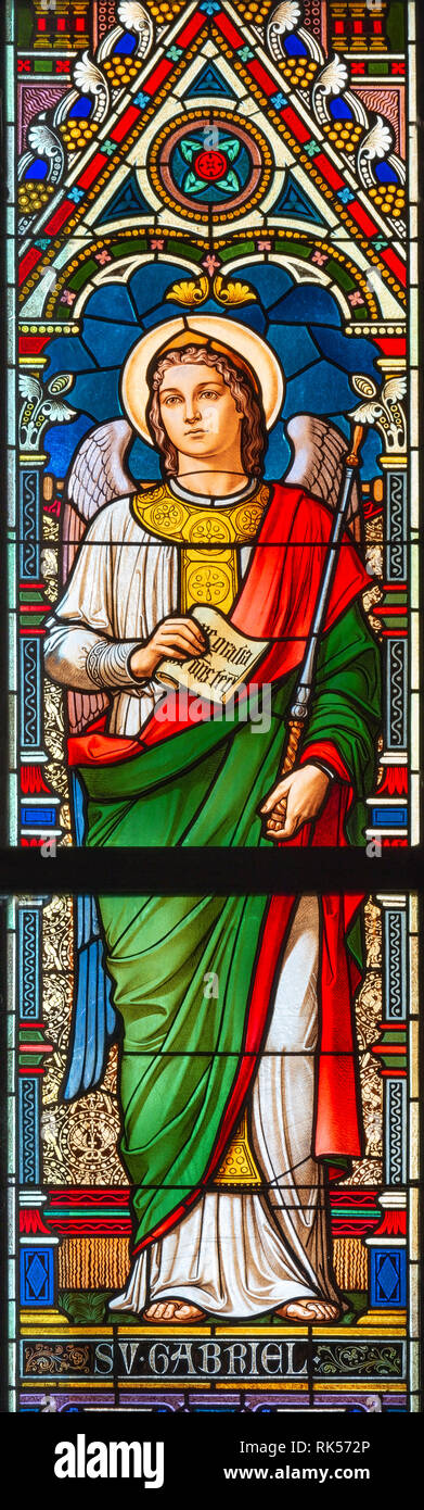 PRAGUE, CZECH REPUBLIC - OCTOBER 17, 2018: The archangel Gabriel on the ...