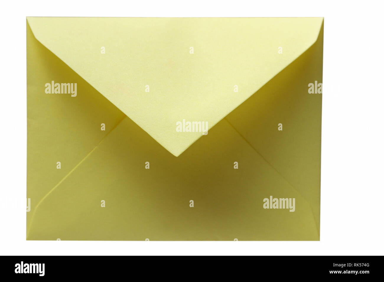 Yellow envelope isolated on white background Stock Photo - Alamy