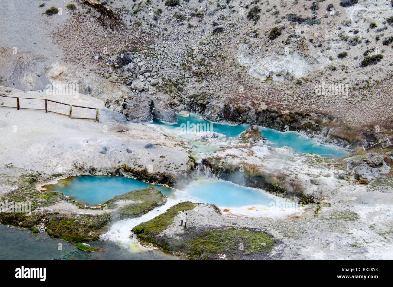 Hot Creek Geological Site near Mammoth Lakes California features a ...