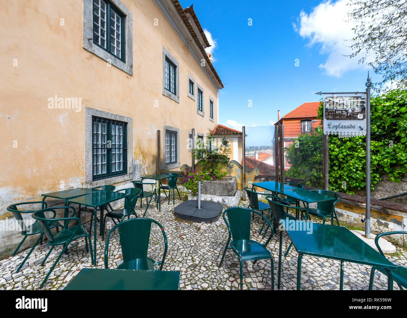 Open café in the streets of Sintra, Portugal Stock Photo - Alamy