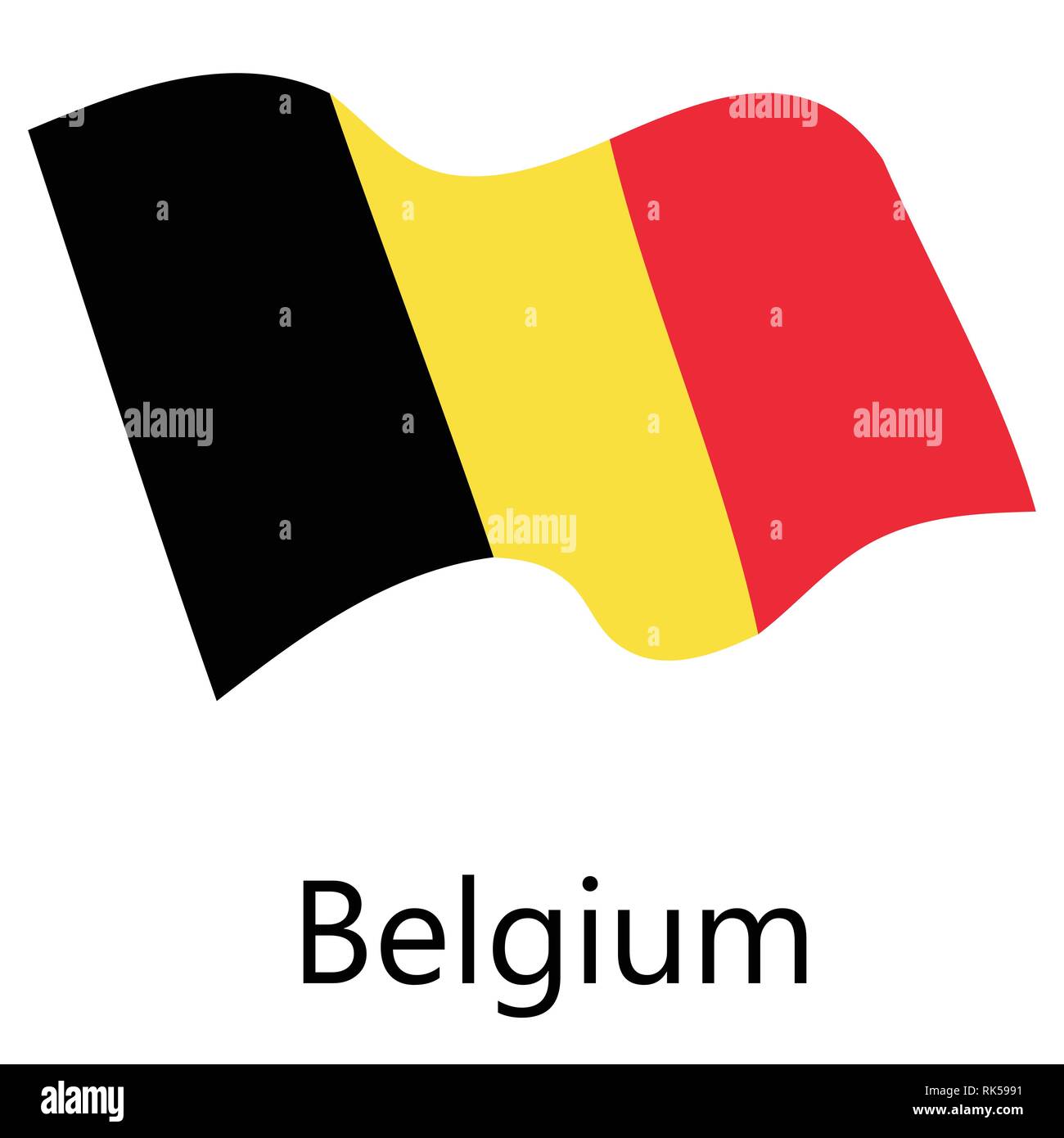 Vector illustration waving flag of Belgium icon. Belgium flag button ...