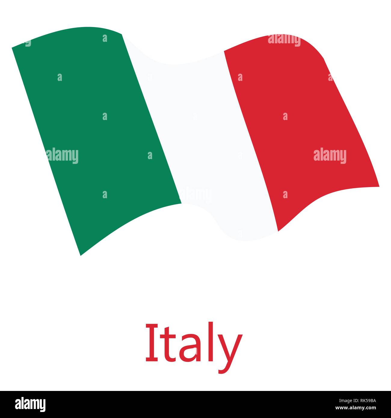 Vector illustration waving flag of Italy icon. Italy flag button ...