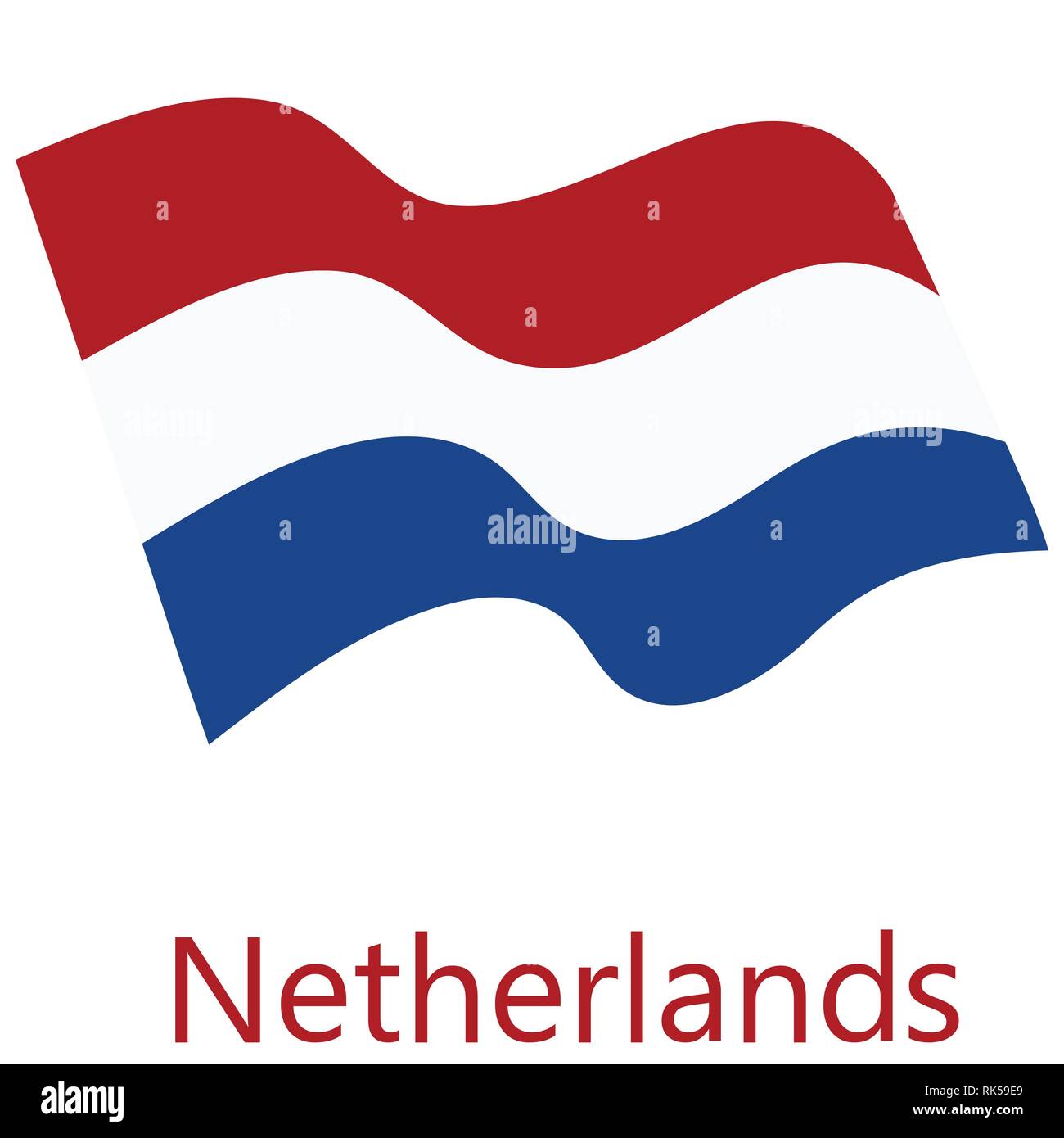 Vector illustration waving flag of Netherlands icon. Netherlands flag ...