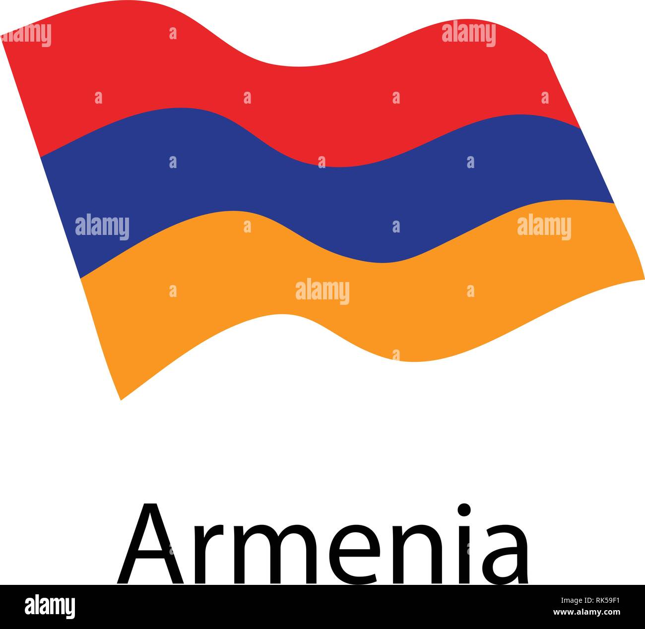 Vector illustration waving flag of Armenia icon. Armenian flag button ...