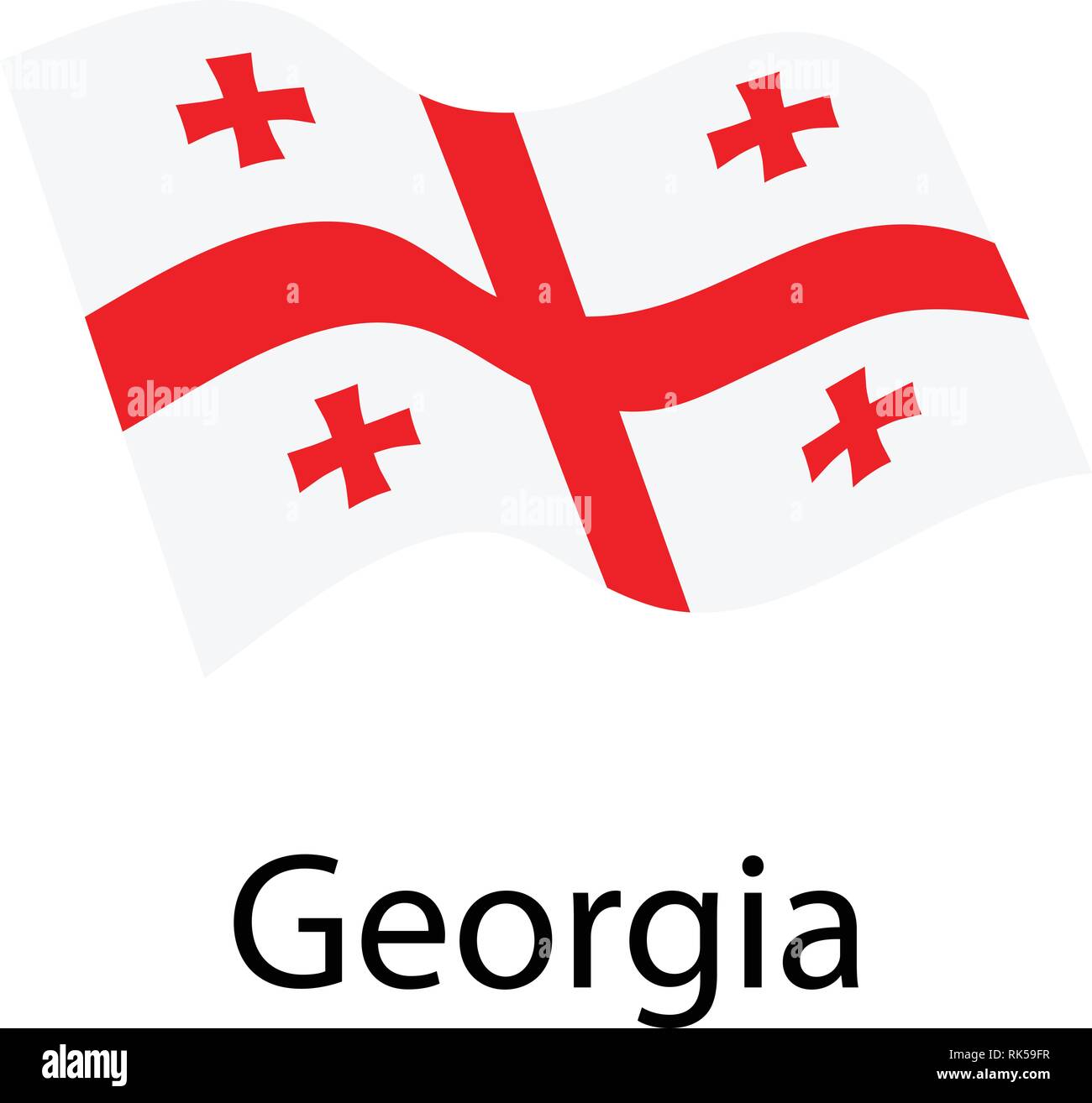 Flag of Georgia. Waving flag Stock Vector Image & Art - Alamy