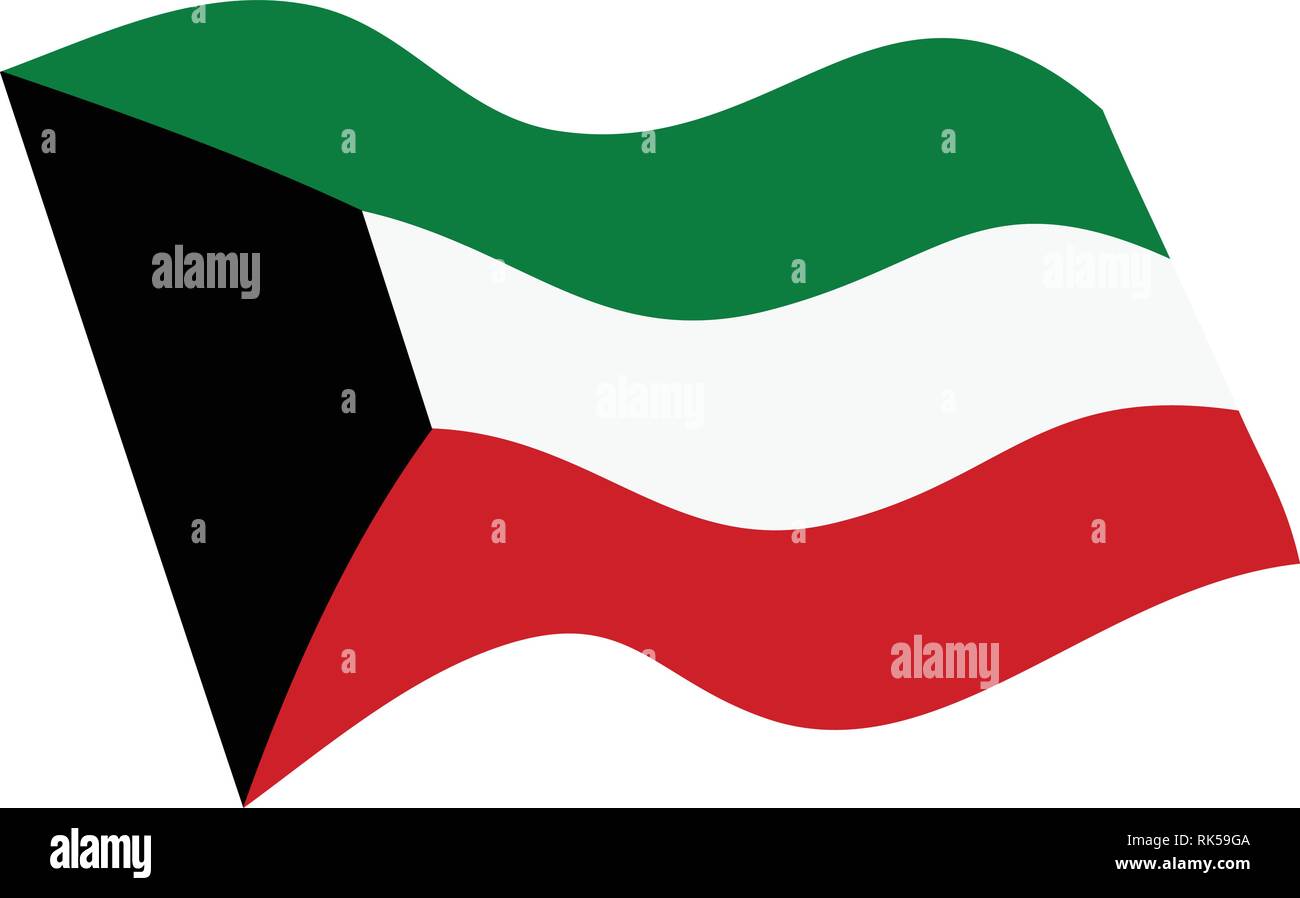 Flag of State of Kuwait. Waving flag Stock Vector Image & Art - Alamy