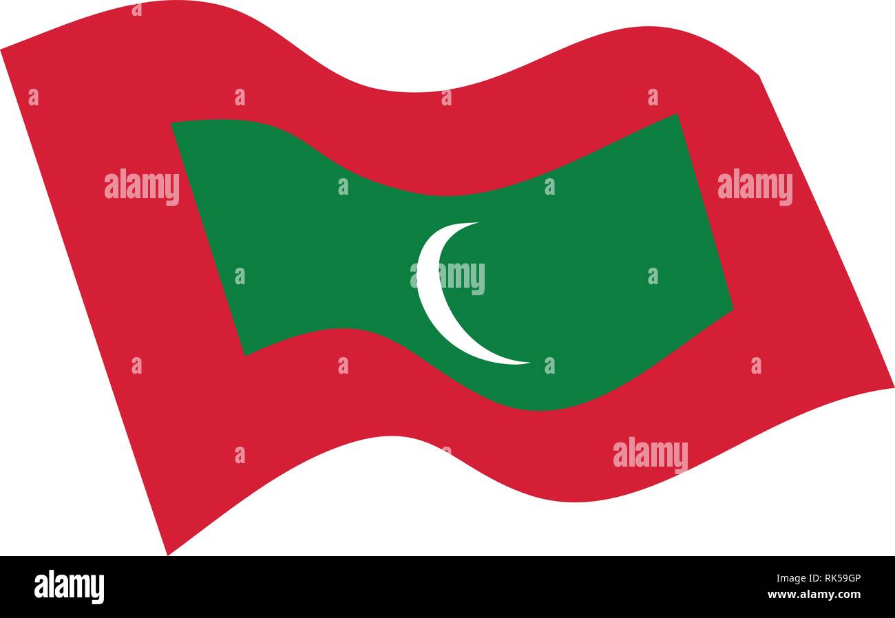 Flag of Republic of Maldive. Waving flag Maldives Stock Vector Image ...