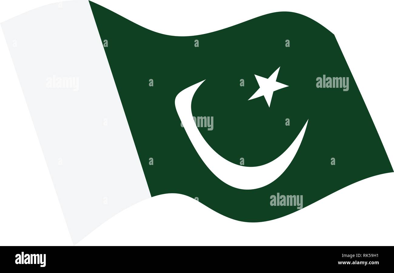 Flag of Pakistan. Waving flag of Islamic Republic of Pakistan. Flowing ...