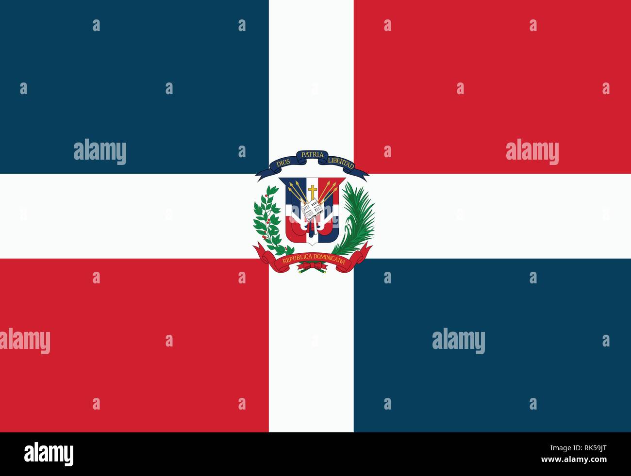National flag of Dominican Republic. Dominicana flag vector icon ...
