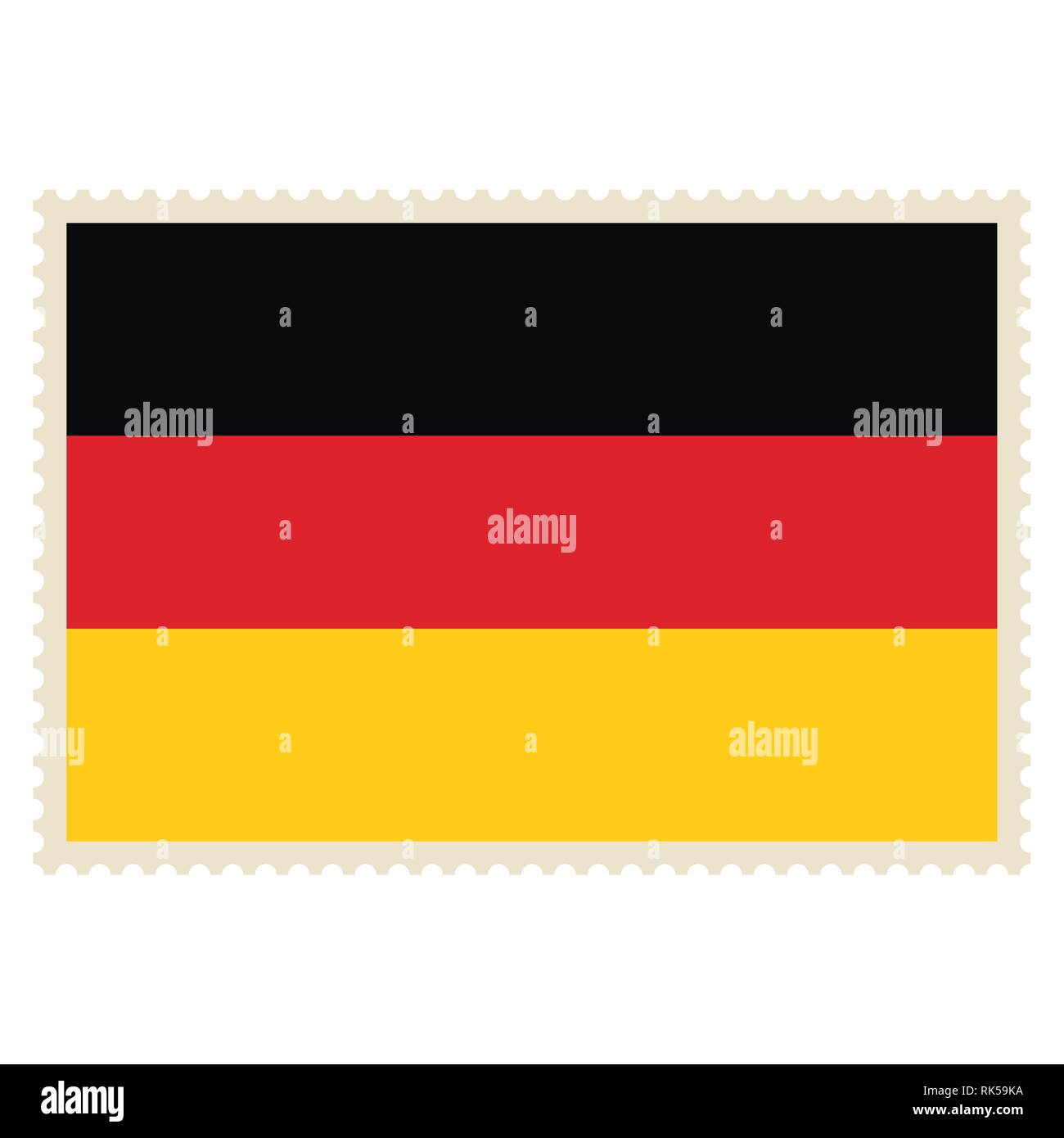 Vector icon German flag on postage stamp isolated on white background ...