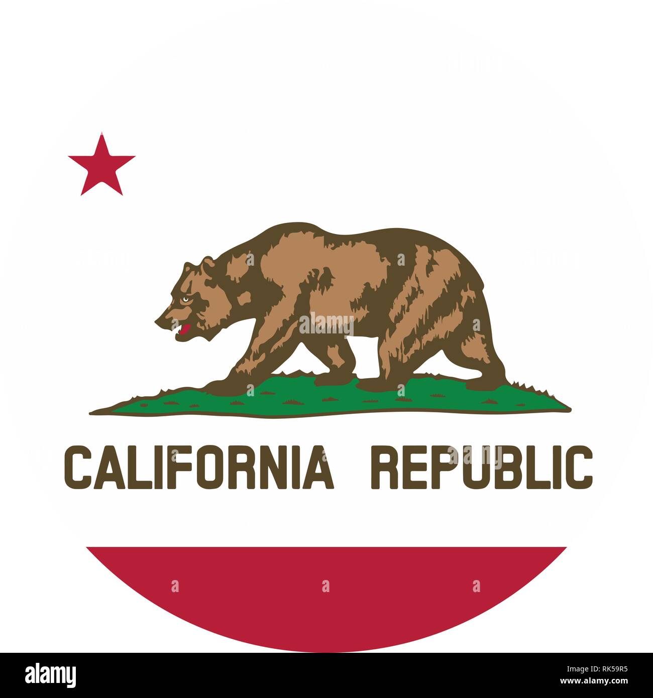 Vector round flag of California State Stock Vector Image & Art - Alamy