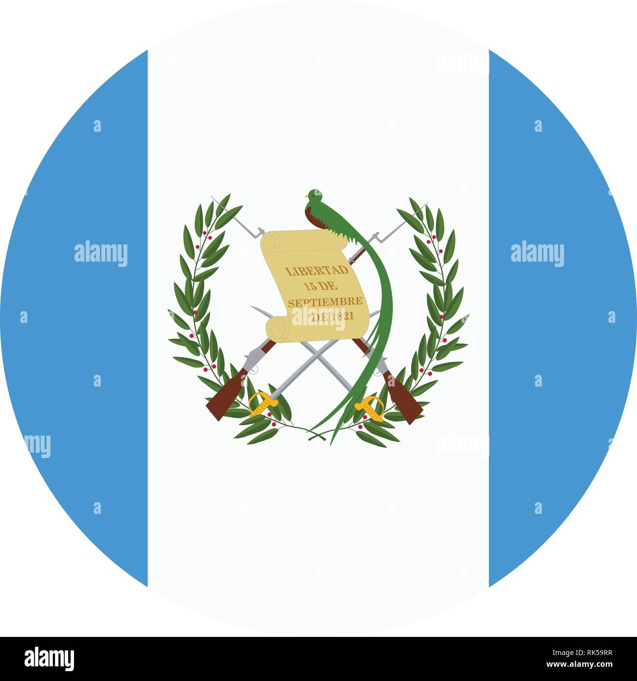 Vector round flag Guatemala. National flag Republic of Guatemala Stock ...
