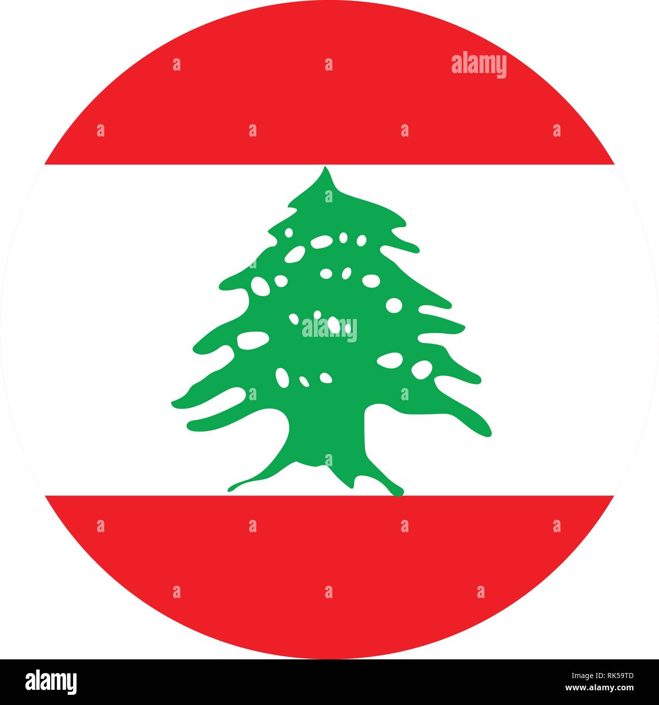 Vector flag of Lebanon. Round national flag of Lebanese Republic Stock ...