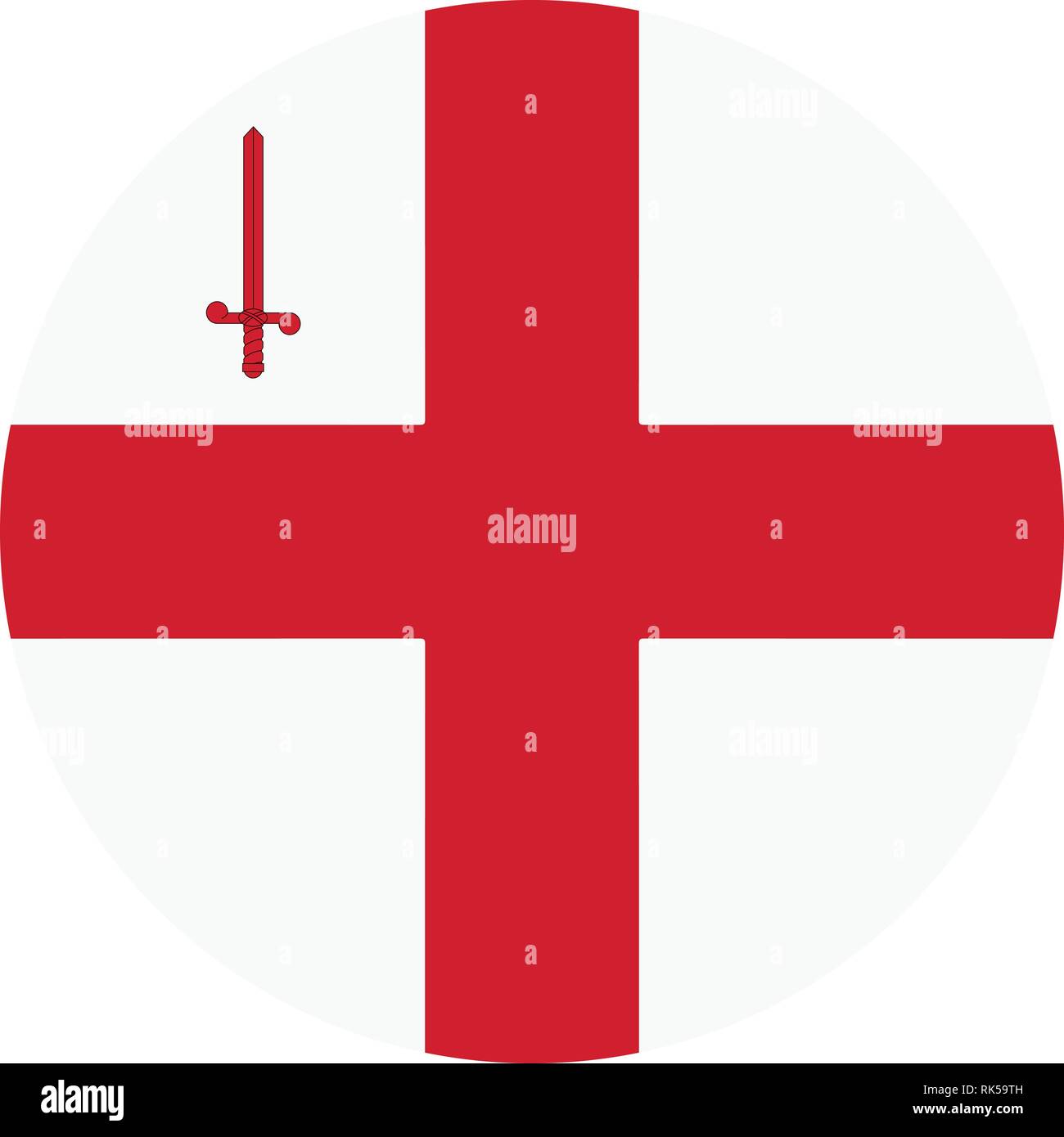 Vector round flag London city, capital of United KIngdom of Great ...