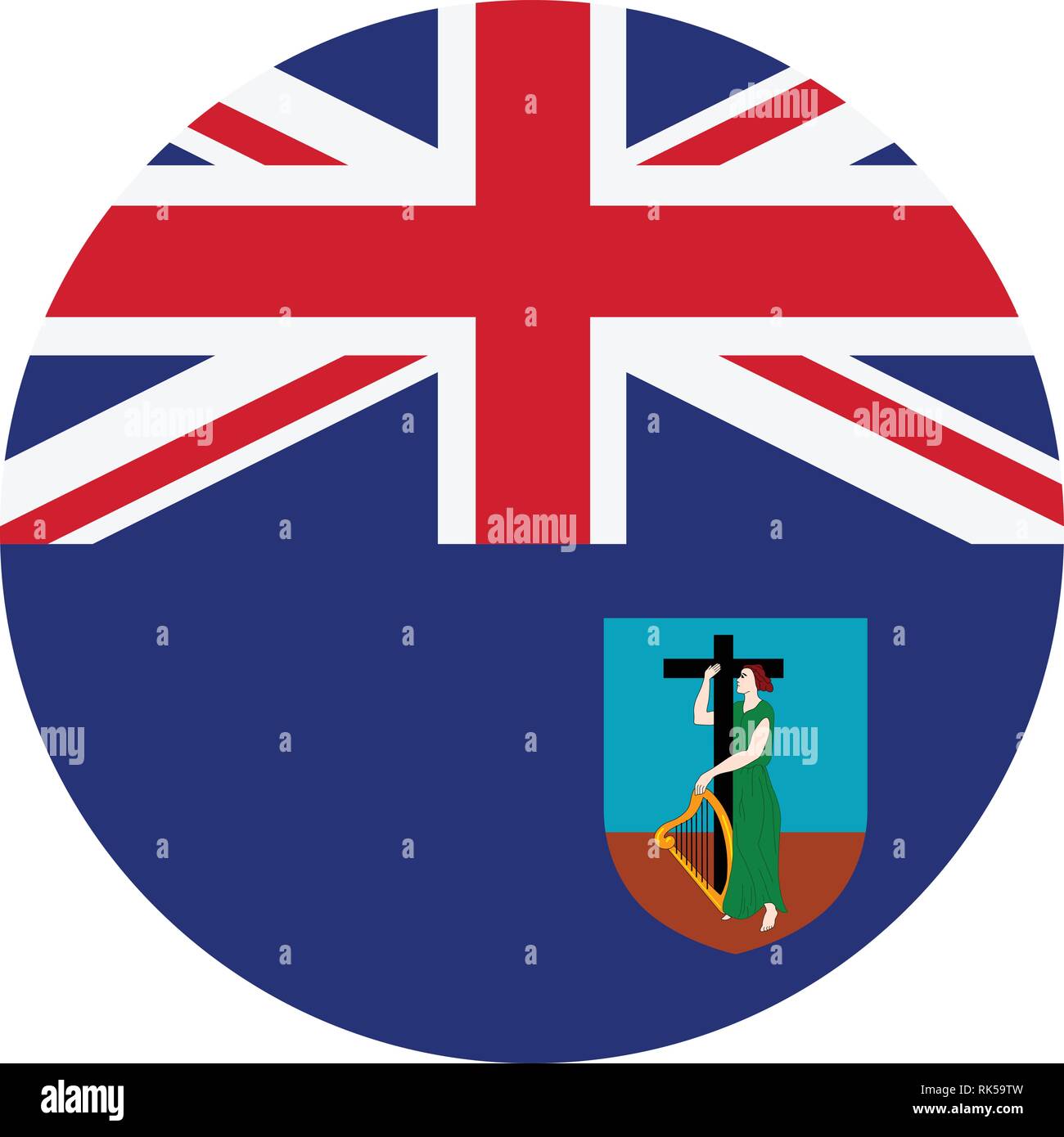 Vector round national flag of Montserrat Stock Vector Image & Art - Alamy