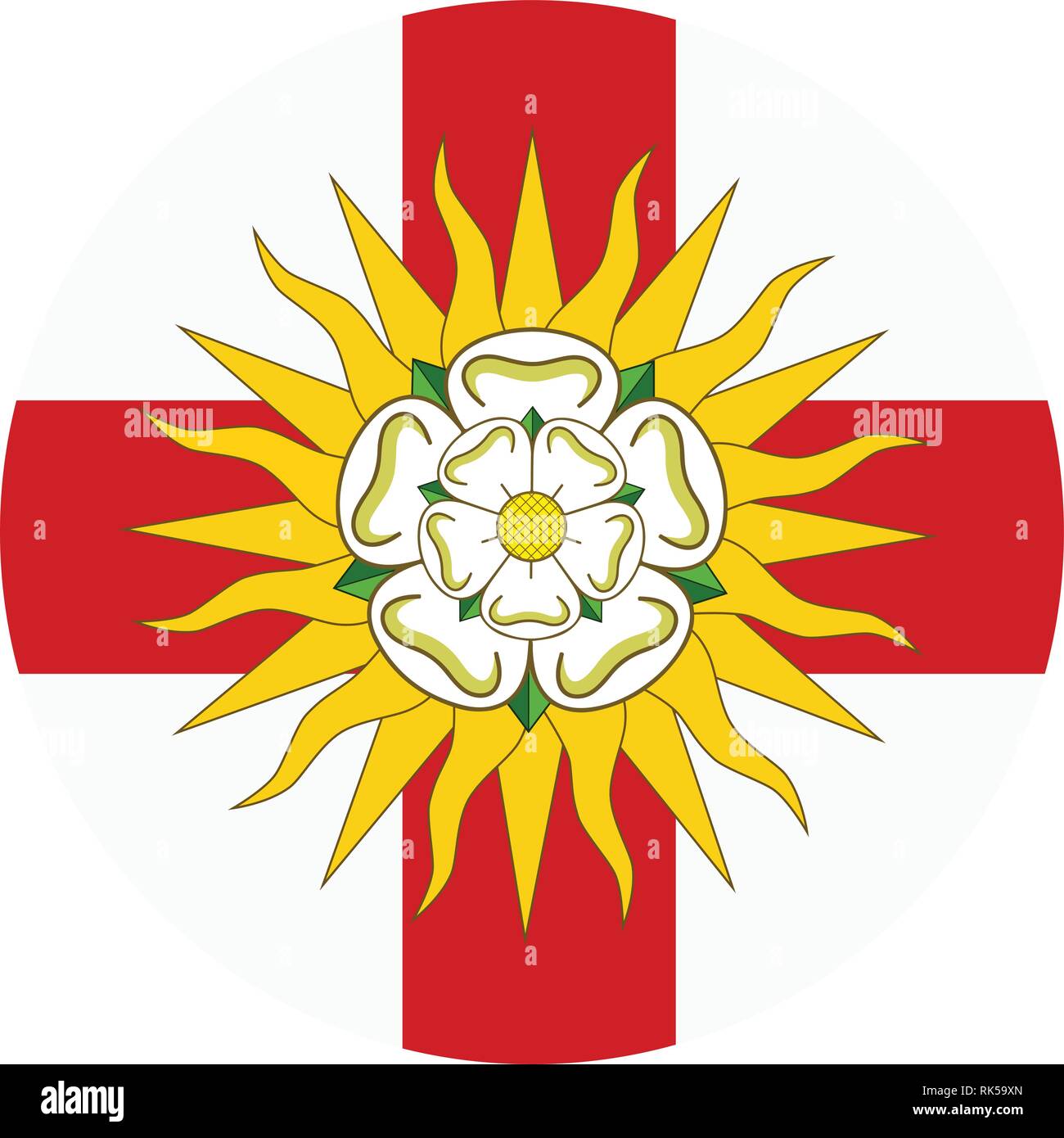 Vector West Riding of Yorkshire round flag, England Stock Vector Image ...