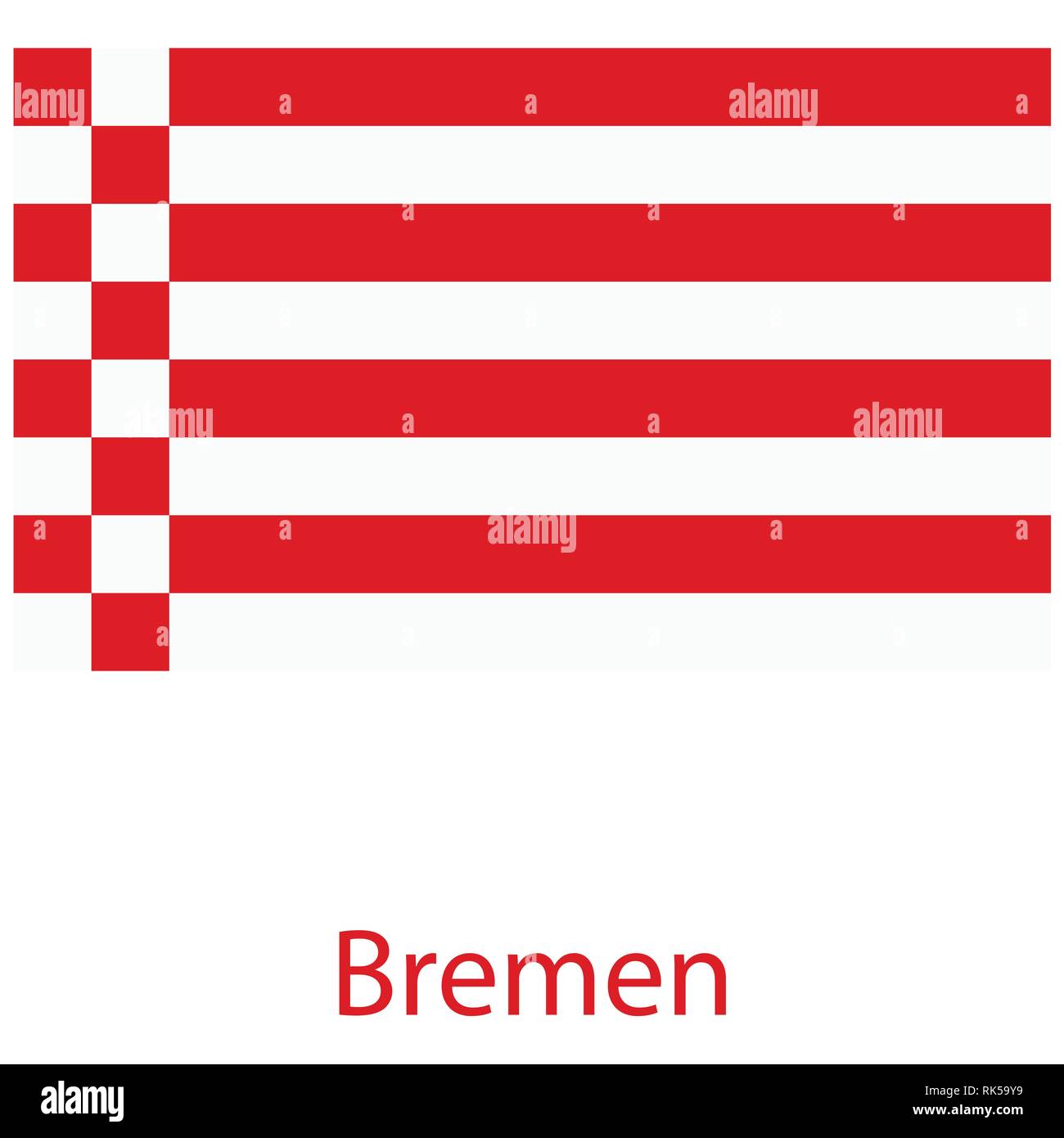 Flag of Bremen - Flag of German state Bremen vector illustration Stock ...