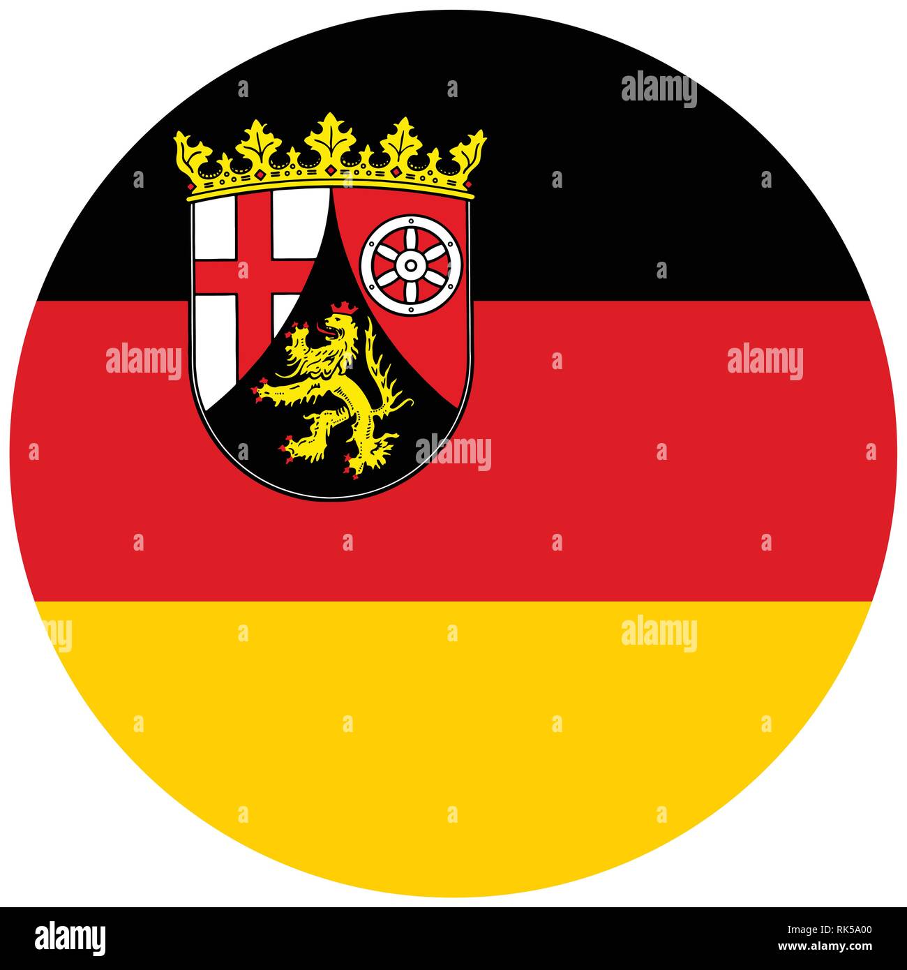 Flag of Rhineland-Palatinate. State's of Germany. Vector illustation ...