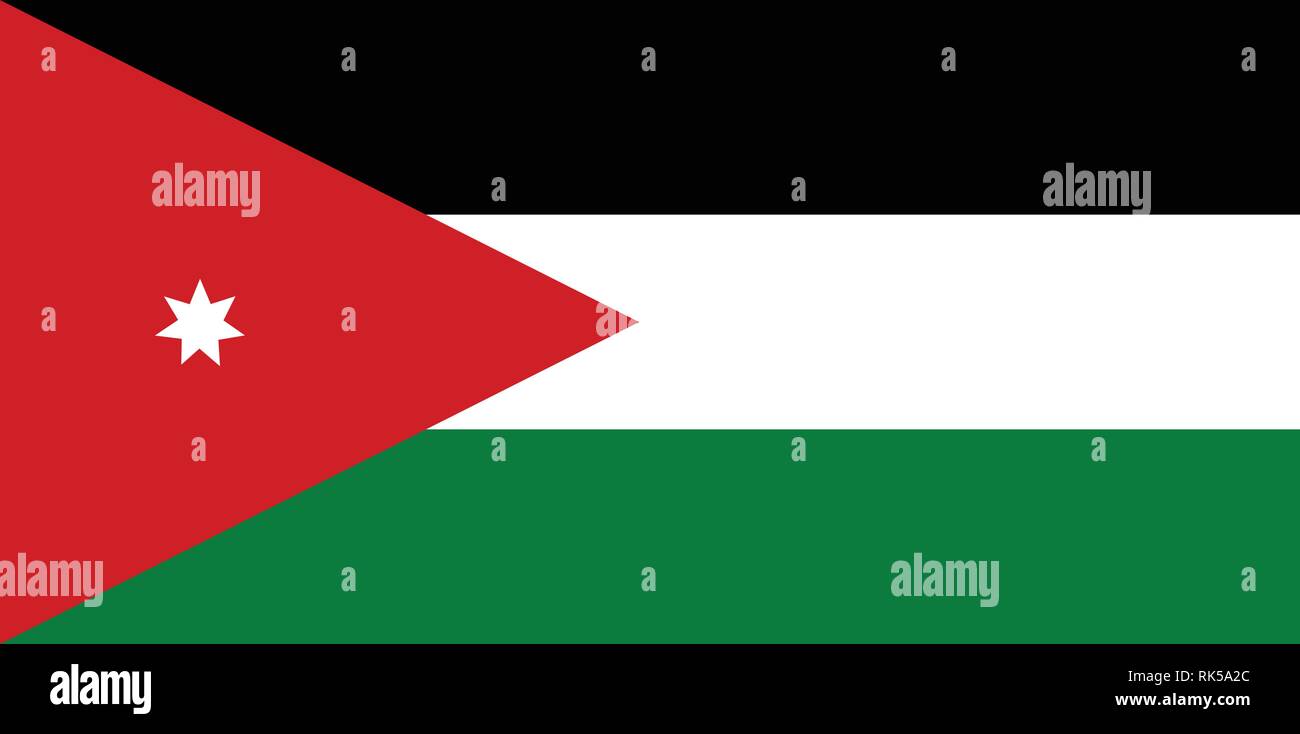Vector national flag of Jordan. Jordanian symbol Stock Vector Image ...