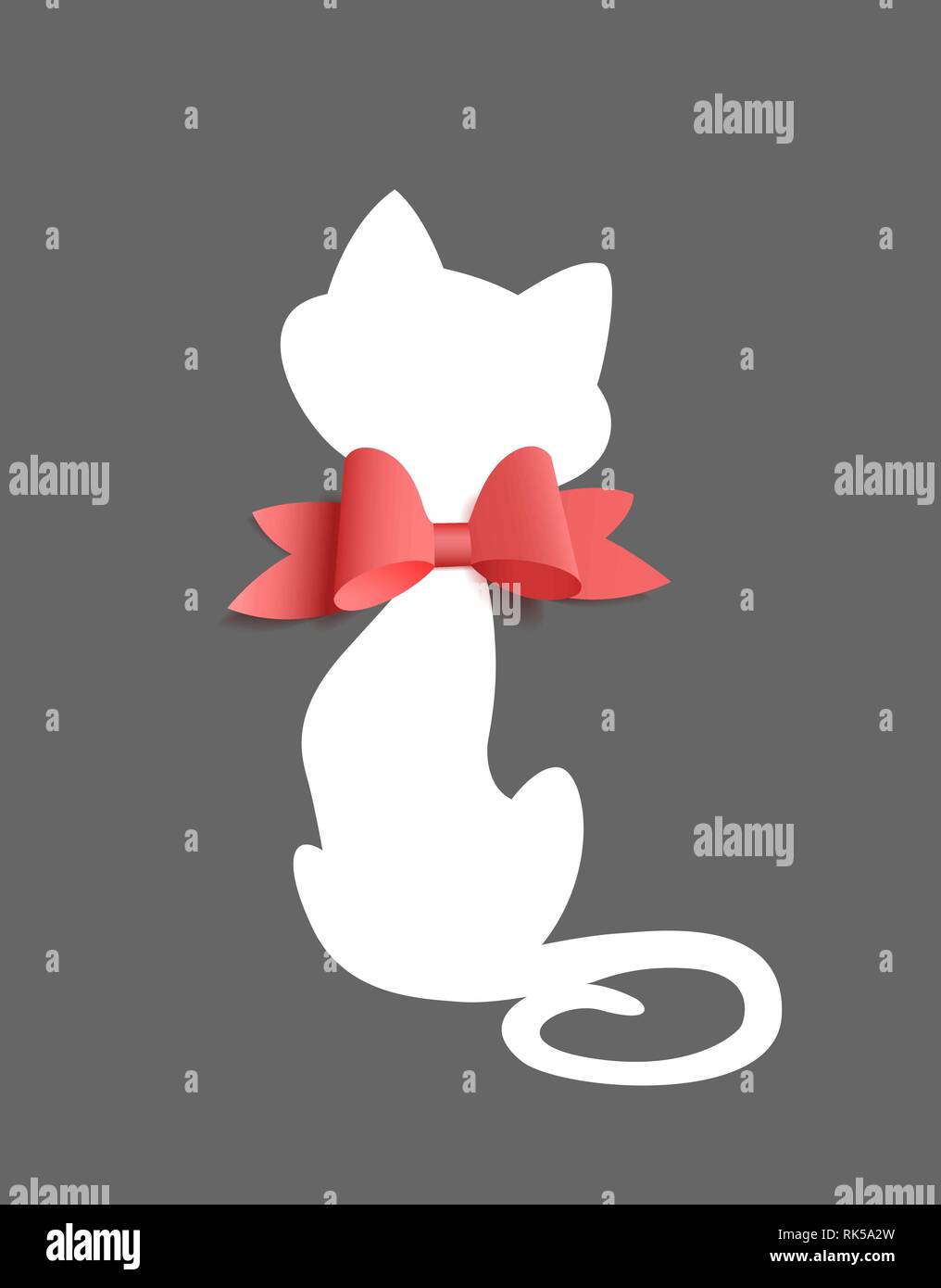 Cat with bow Stock Vector Image & Art - Alamy