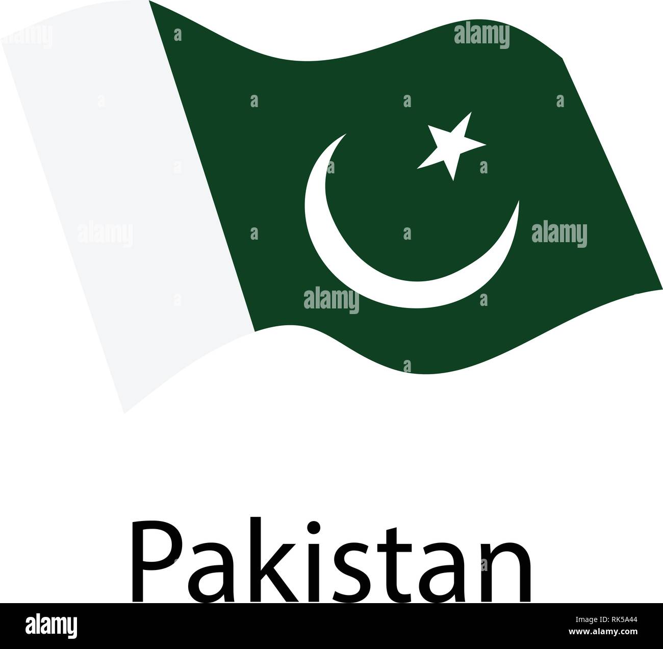 Flag of Pakistan. Waving flag of Islamic Republic of Pakistan. Flowing ...