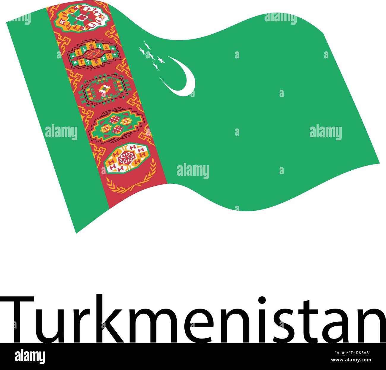 Flag of Turkmenistan. Turkenia flag Stock Vector Image & Art - Alamy