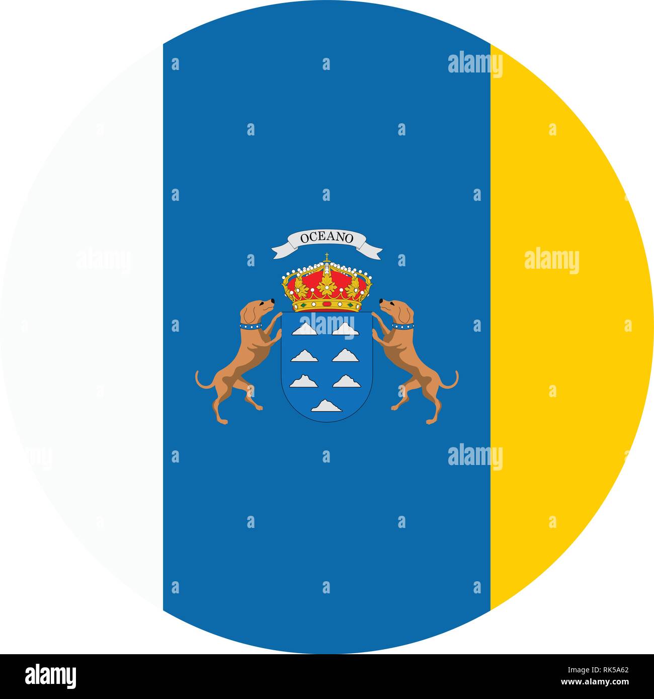 Canary island flag. Coat of arms. Spanish archipelago. Vector ...