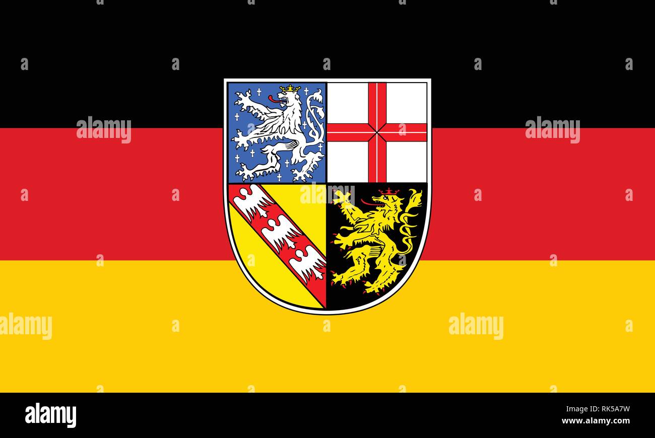 Flag of Saarland state of Germany. Vector illustration Stock Vector ...