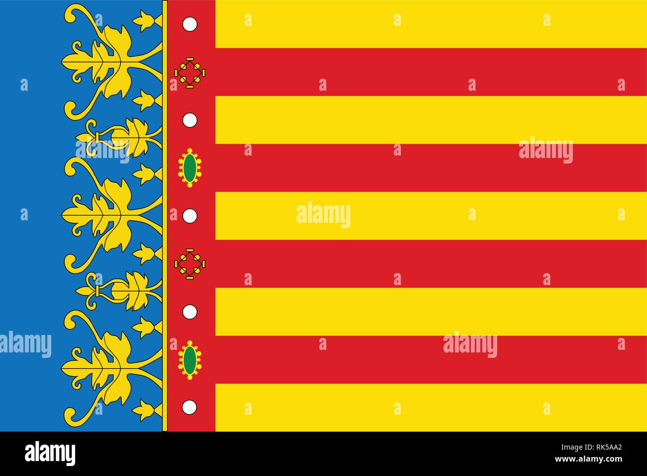 Vector Flag of Valencian Community - Autonomous Communities in Spain ...