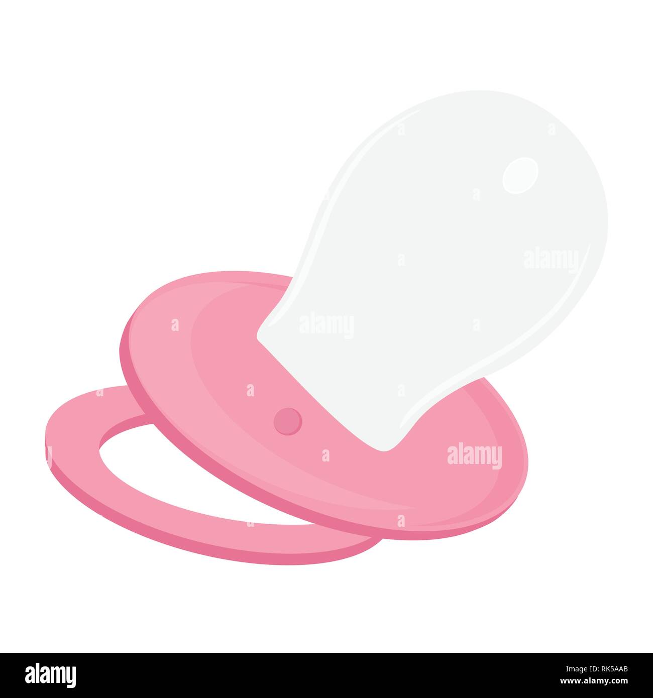 Vector illustration pink baby girl pacifier or soother isollated on ...