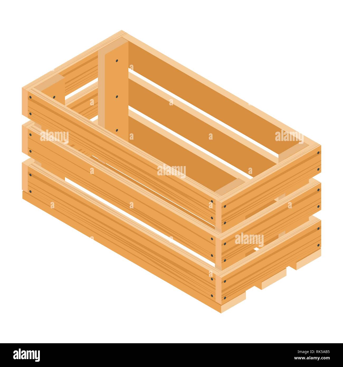 Vector isometric wooden crate isolated on white background Stock Vector ...