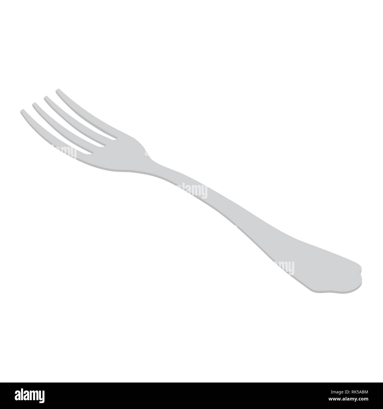 Vector isometric fork isolated on white background. Cutlery Stock ...